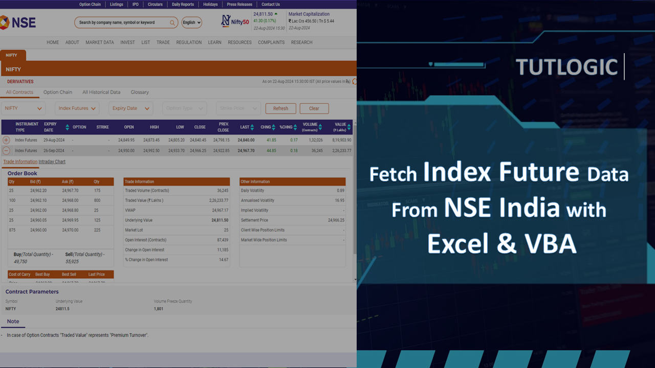 Fetch Index Future Data From Nse India Using Excel Vba